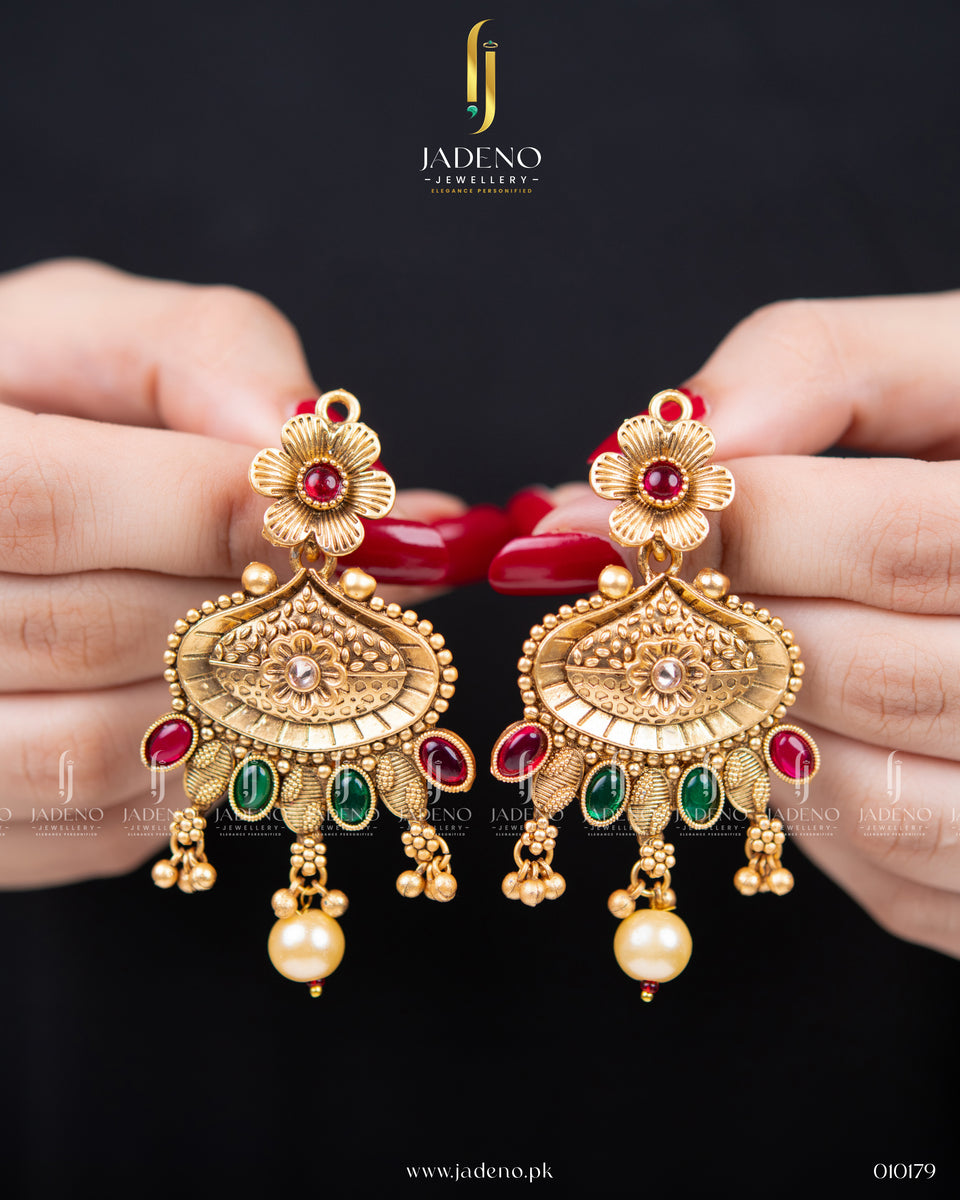 Buy Original South Indian Maska Earrings Online in Pakistan | Jadeno.pk