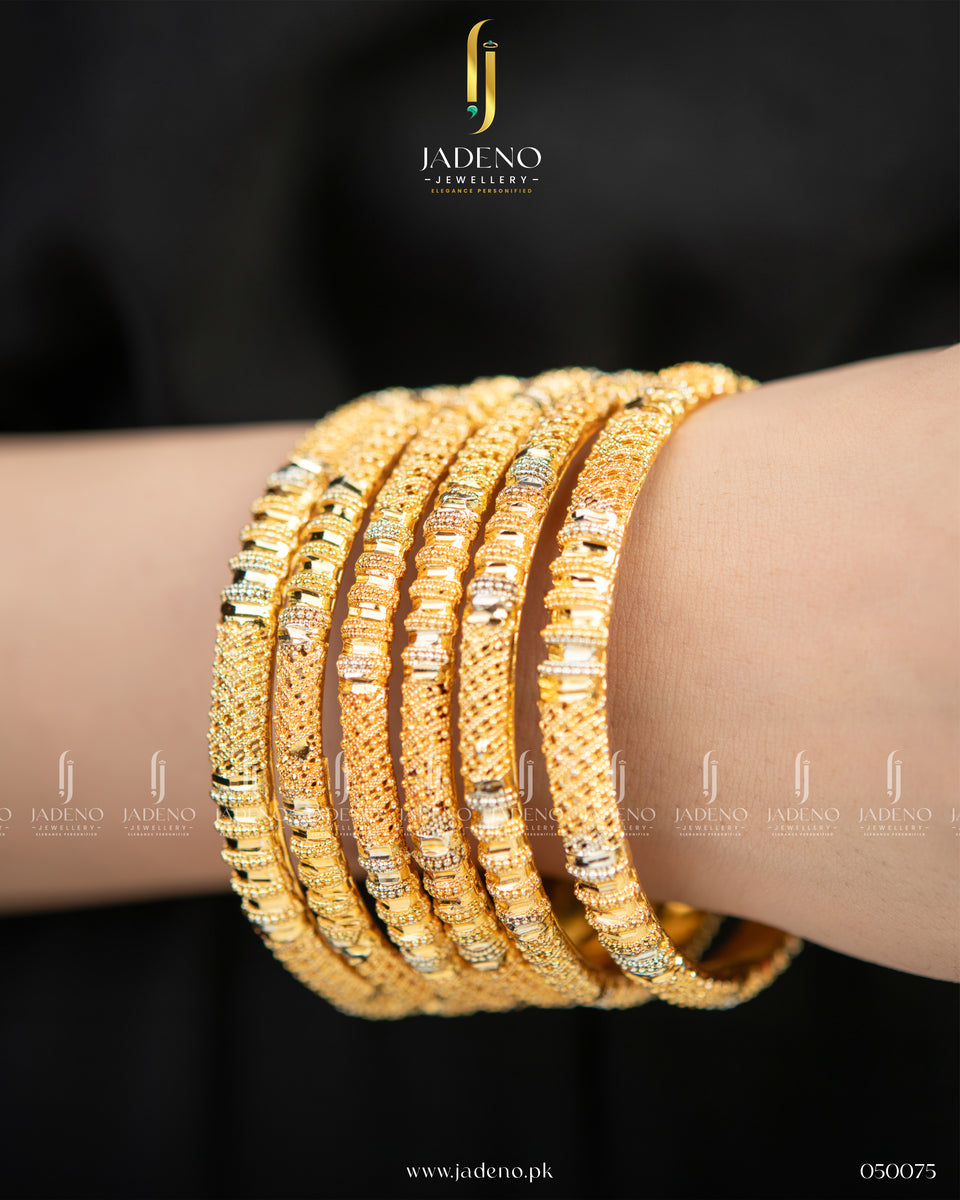 Buy High Quality Doubled Toned Gold Polished Bangles Online in Pakistan ...