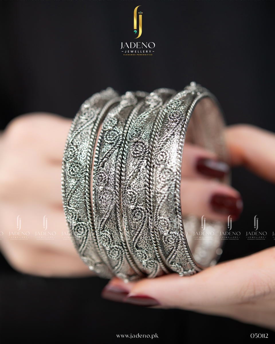 Buy Vintage Silver Panache Bangles- 4 Pieces Online in Pakistan ...